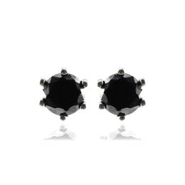 Luxenter Ohrringe, 925er Sterlingsilber und rhodinierte Onyx-Zirkonia-Ohrringe