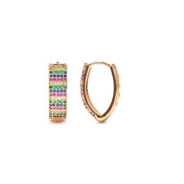 Luxenter Ohrringe aus Zirkonia mit Brillantschliff, 18 Karat Gelbgold-Finish &ndash; Ydero