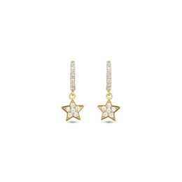 Luxenter Ohrringe aus 925er Sterlingsilber mit Zirkonia in 18K Gelbgold - Wabak
