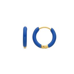 Luxenter Ohrringe mit blauem Lack in 18k Gold - Talorba