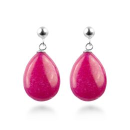 Luxenter Ohrringe, 925 Sterling Silber Kenitna und rosa Achat rhodiniert