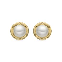 Luxenter Ohrringe mit 18k Gold-Finish wei&szlig;er Perle - Ciada