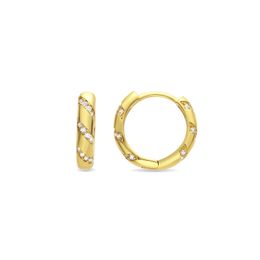 Luxenter Ohrringe mit gl&auml;nzenden Zirkonia in 18K Gold - Lionvi