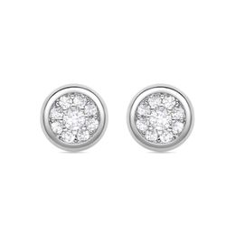 Luxenter Rhodium plattierter Brillant Zirkonia Ohrringe - Zasul