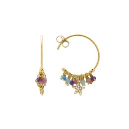 Luxenter Ohrringe aus 925er Sterlingsilber und mehrfarbigem Kristall in 18k Gelbgold - Star