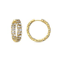 Luxenter Ohrringe mit 18-kar&auml;tigem Gelbgold-Finish und Brillantstrass &ndash; Buya