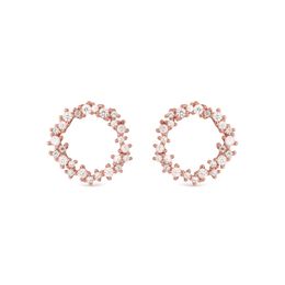 Luxenter Sterling Silber 925 Ohrringe mit 18K rose vergoldeten Zirkonia - Thilak