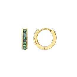Luxenter Wudya Wudya Smaragdzirkonia-Ohrringe, aus 18 Karat Gelbgold