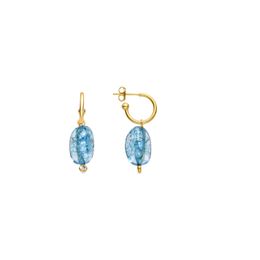 Luxenter Sterling Silber 925 und dunkelblauer Kristall 18k Gold Finish Ohrringe - Xiua