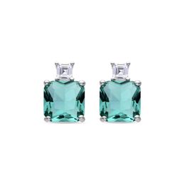 Luxenter Sterling Silber 925 Ohrringe mit Smaragd Zirkonia rhodiniert - Lizba