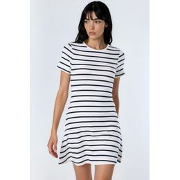 Gestreiftes Kurzarm-Mini-T-Shirt-Kleid