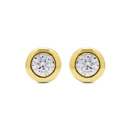 Luxenter Sterling Silber 925 mit gl&auml;nzenden Zirkonia 18k Gold Finish Ohrringe - Zaja