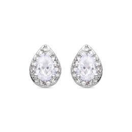 Luxenter rhodinierte Brillant-Zirkonia-Ohrringe - Nexan