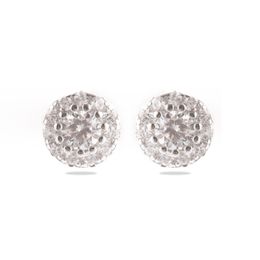 Luxenter Sterling Silber 925 Ohrringe mit rhodiniertem Brillant Zirkonia - Thib
