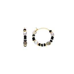 Luxenter Sterling Silber 925 und Onyx 18k Gold Finish Ohrringe - Nanys