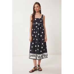 R&uuml;schenshirt Midi-Kleid mit quadratischem Kragen