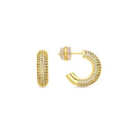 Luxenter Ohrringe mit 18 Karat Gelbgold-Finish und funkelnden Zirkonia-Steinen &ndash; Niras