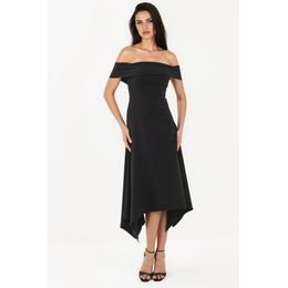 Schulterfreies A-Linien-Midikleid