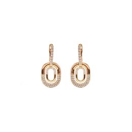Luxenter Ohrringe mit funkelnden Zirkonia-Steinen, 18 Karat Gelbgold-Finish &ndash; Milock