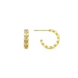Luxenter Ohrringe mit gl&auml;nzendem 18k Gold Finish Zirkonia - Efla