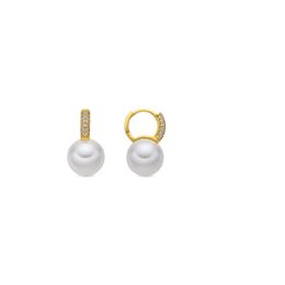 Luxenter Ohrringe mit 18-kar&auml;tiger Gelbgold-Finish und wei&szlig;er Perle &ndash; Maeki