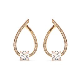 Luxenter Ohrringe mit funkelnden Zirkonia-Steinen, 18 Karat Gelbgold-Finish &ndash; Shuasin