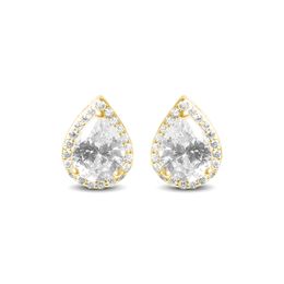 Luxenter, Theli-Ohrring aus 925er Sterlingsilber und gl&auml;nzendem 18K vergoldetem Zirkonium