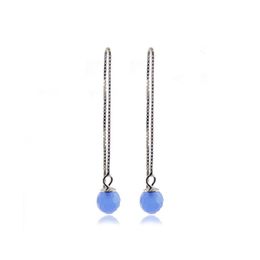 Luxenter, Ohrringe aus 925er Sterlingsilber und aquamarinblauem Hydrothermalquarz, rhodiniert