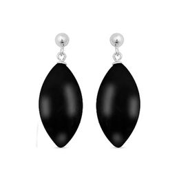 Luxenter, ayom 925er Sterlingsilber und rhodinierte Onyx-Ohrringe
