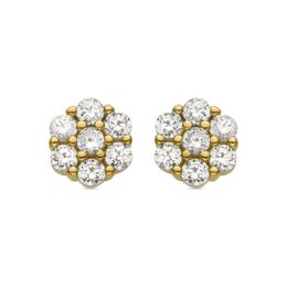 Luxenter-Ohrringe aus 925er Sterlingsilber und Brillant-Zirkonia in 18k Gelbgold - Oris