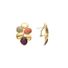 Luxenter Orange Harz Ohrringe in 18K Gelbgold - Niro