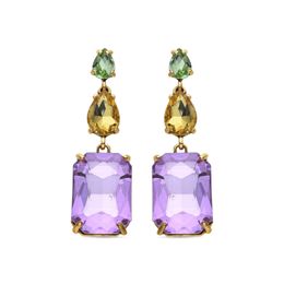 Luxenter Purpurkristall-Ohrringe aus 18k Gelbgold - Phiaqua