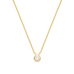 Luxenter Brillant-Zirkonia-Halskette aus 18K Gelbgold - Ceol
