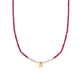 Luxenter 925 Sterlingsilber-wei&szlig;e Perlenkette mit 18-Karat-Gelbgold &ndash; Sortiment