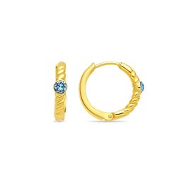 Luxenter-Ohrringe aus Metalllegierung und blauem Kristall, verarbeitet in 18-karat-Gelbgold - Lyse
