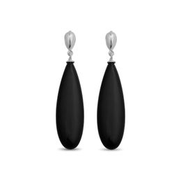 Luxenter Ohrringe, 925er Sterlingsilber und Onyx rhodiniert