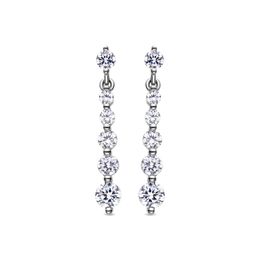 Luxenter Sterling Silber 925 Ohrringe mit rhodinierten gl&auml;nzenden CZ - Furhia