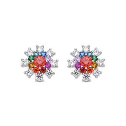 Luxenter-Ohrringe aus Metalllegierung und mehrfarbiger Zirkonia-Rhodium-Finish &ndash; Necoatl