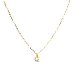 Luxenter Halskette mit gl&auml;nzendem Zirkonia 18k Gold-Finish - Alphabet
