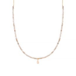 Halskette Luxenter, athat aus Metalllegierung und champagnerfarbenen Zirkonias, 18K vergoldet