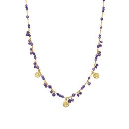 Luxenter Halskette mit lila Kristall mit 18k Gold Finish - Totez