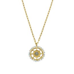 Luxenter Halskette mit blauem Kristall 18k goldfarben - Yakde