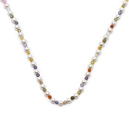Luxenter Multicolor Kristall-Halskette aus 18K Gelbgold - Amio