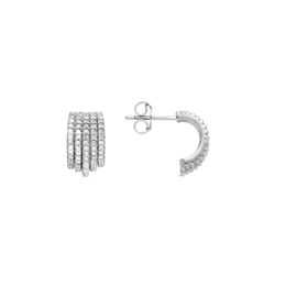 Luxenter rhodinierter Brillant-Zirkonia-Ohrring - Soinsu