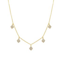 Luxenter Halskette mit gl&auml;nzendem 18k Gold Finish Zirkonia - Tingi