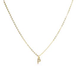 Luxenter Halskette mit gl&auml;nzendem Zirkonia 18k Gold-Finish - Alphabet