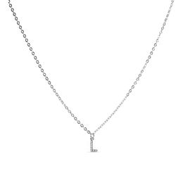 Luxenter Halskette mit gl&auml;nzenden Zirkonia in Silber - Alphabet