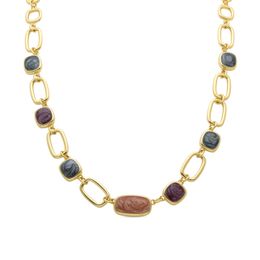 Luxenter Multicolour-Harz-Halskette aus 18K Gelbgold - Orzur