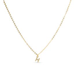 Luxenter Halskette mit gl&auml;nzendem Zirkonia 18k Gold-Finish - Alphabet