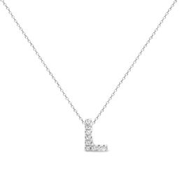 Luxenter, Alphabet-Halskette aus 925er Sterlingsilber und gl&auml;nzenden Zirkonias mit rhodinierter Oberfl&auml;che